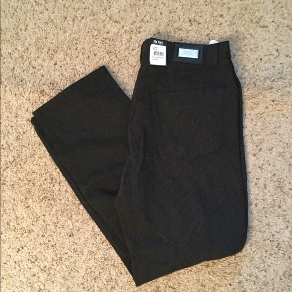 Hugo Boss | Pants | Hugo Boss Alabama Black Ribbed Pants Sz 36 Nwt ...